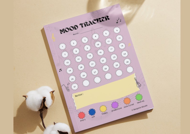 Printable Mood Tracker Chart Template, Daily Mood Tracker Pages for ...