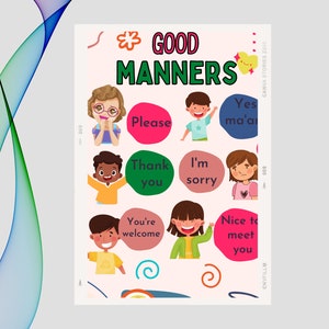 Good Manners Simple Illustration Poster - Good Behavior Poster ...