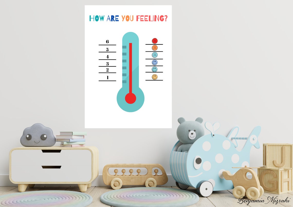 How Are You Feeling Thermometer Poster My Emotions Poster - Etsy