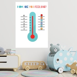 Feelings Thermometer Poster - Emotional Regulation, Classroom Decor ...