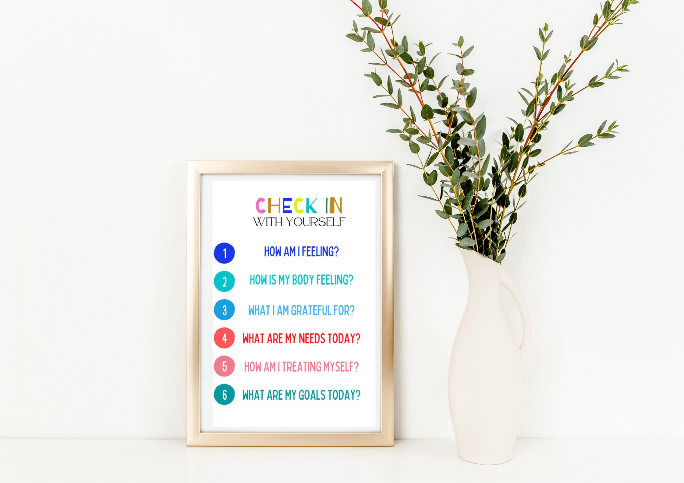 Daily Check-in Poster Check-in With Yourself Poster Self Care Daily ...