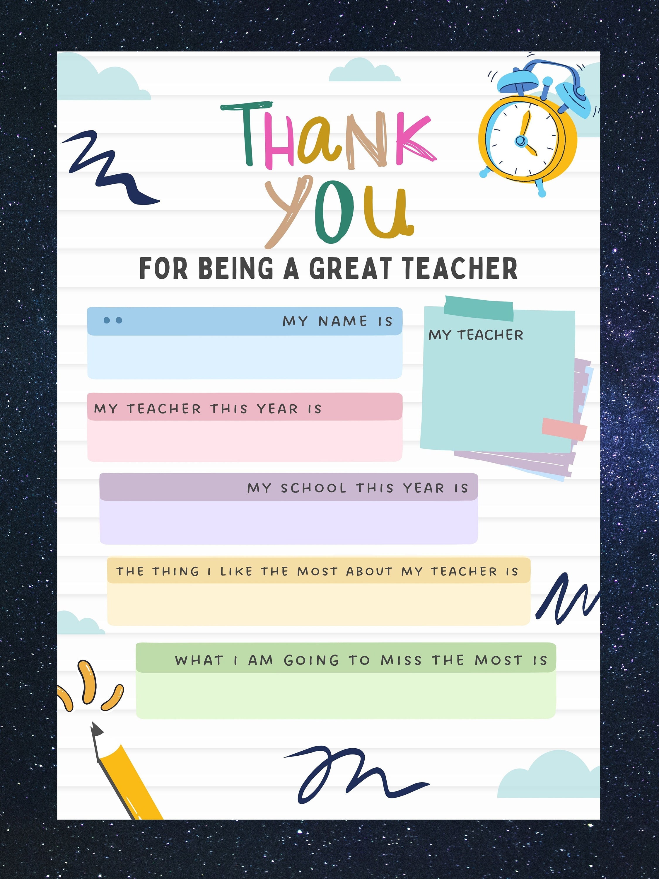 Teacher Appreciation Week Printable Thank You Digital Coloring Page ...