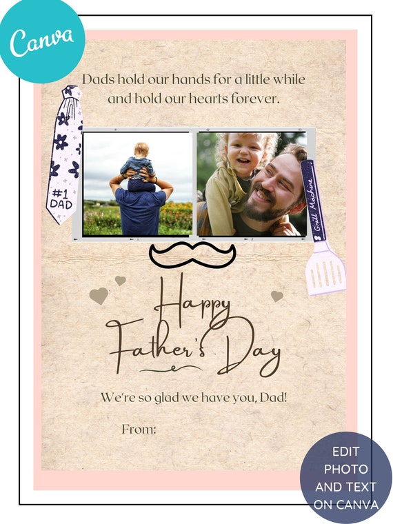 Happy Fathers Day Digital Printable Instant Download | Etsy