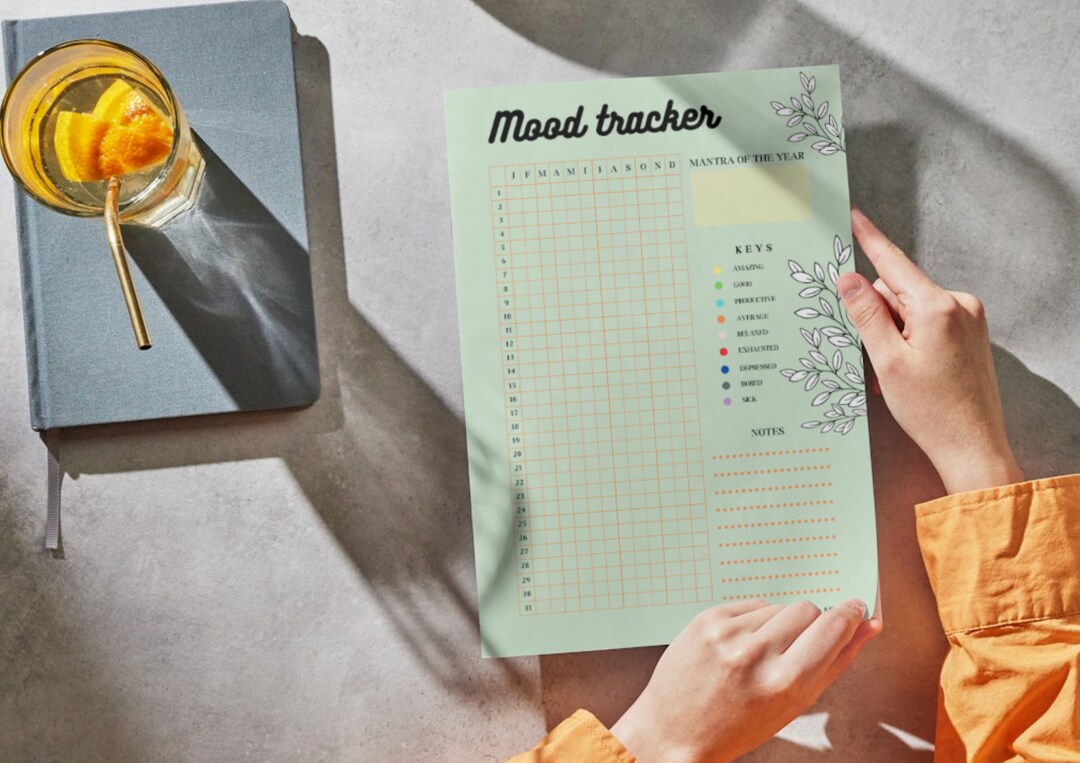 Personalized Mood Tracker Dot Sheet, Daily Monthly Yearly Planner ...