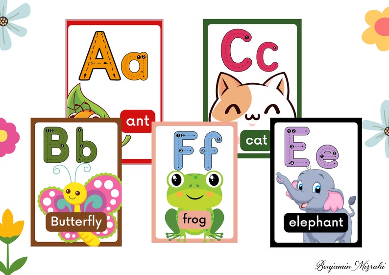 Upper & Lowercase Alphabet Tracing Cards Letters A to Z 26 - Etsy