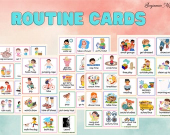 Daily Routine Cards, Visual Schedule Toddler Routine, Chart for Kids ...
