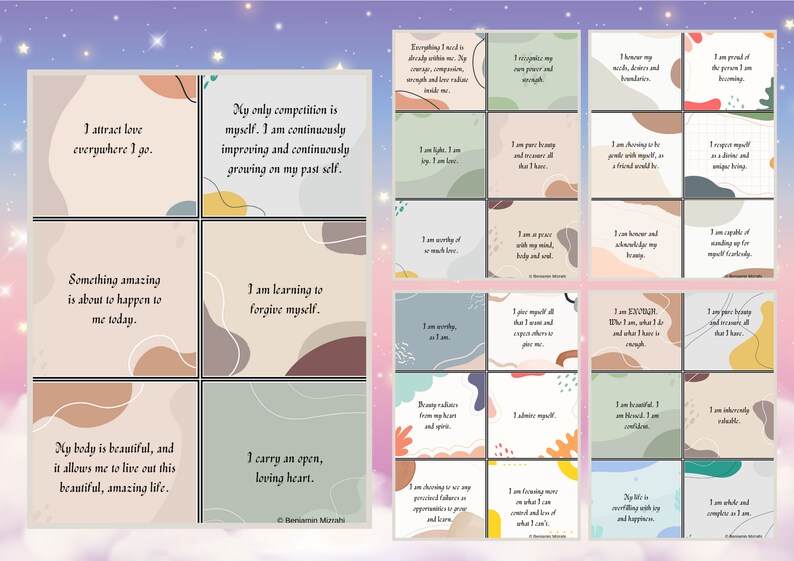 Printable Affirmation Cards for Positive Mindset, Manifesting Cards ...