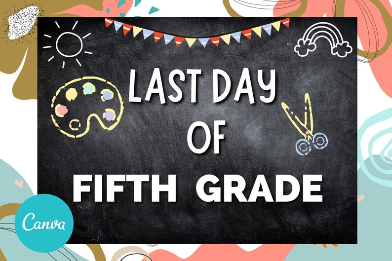 Editable First or Last Day of School Sign Any Grade Sign for - Etsy