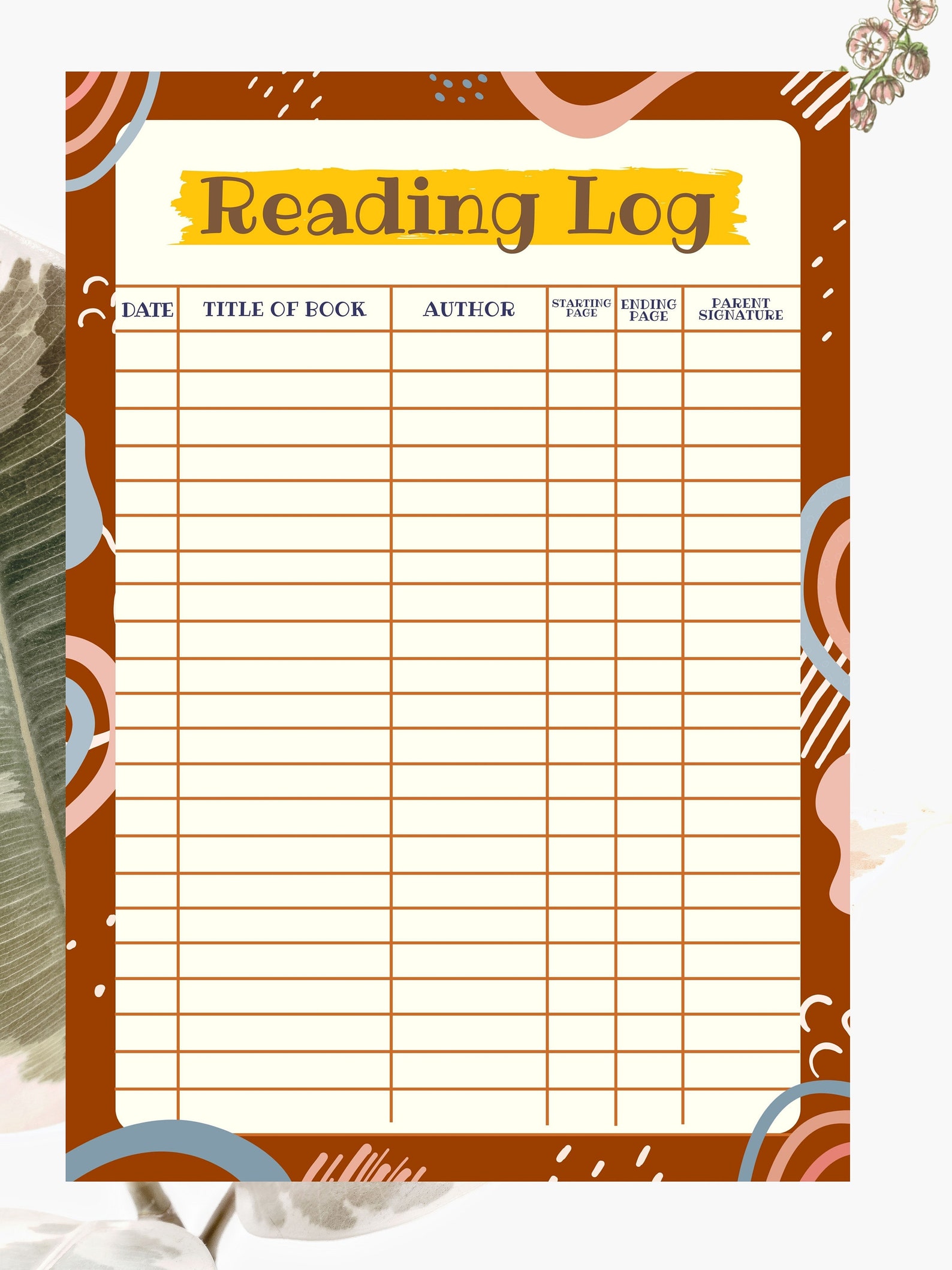 Kids Reading Log, Printable Kid Journal , Learning Incentive, Instant ...