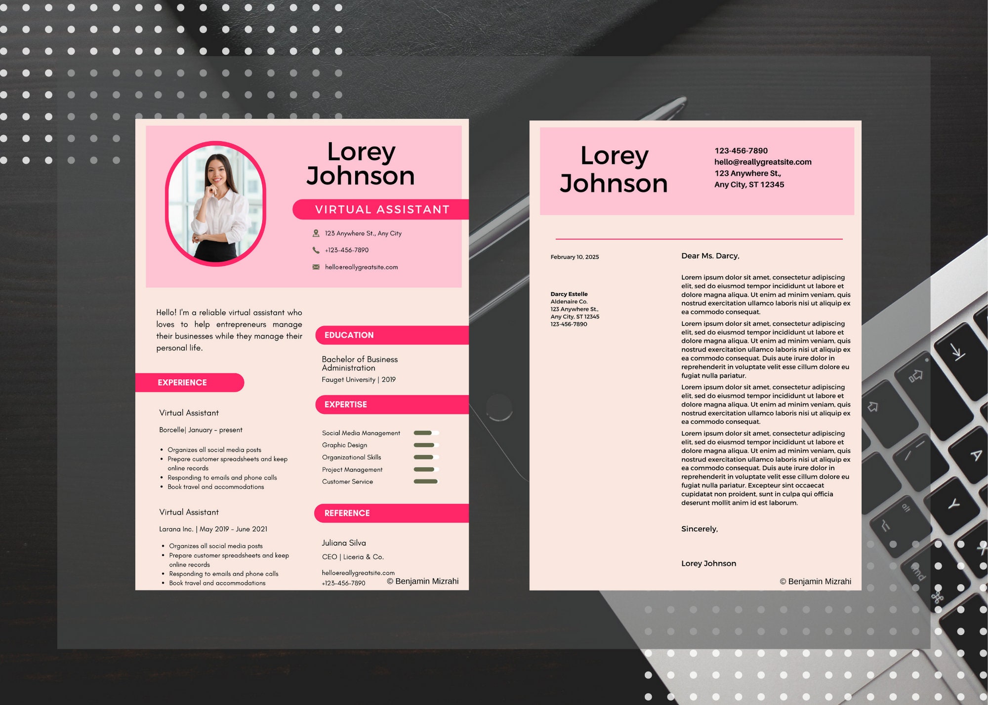Virtual Assistant Resume Template Cover Letter Template Canva, Modern ...