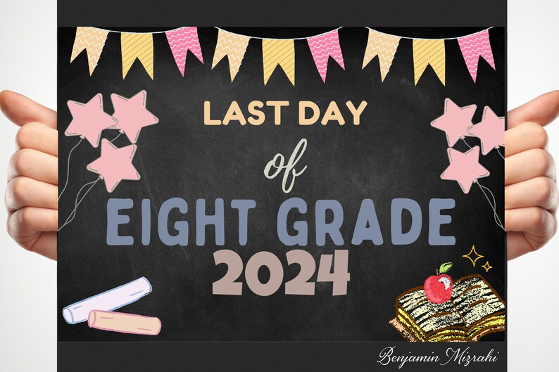 Last Day of School Printable Chalkboard Signs instant Download Last Day ...