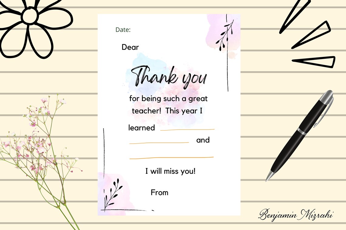 Thank You to My Teacher Teacher Appreciation Week Printable - Etsy