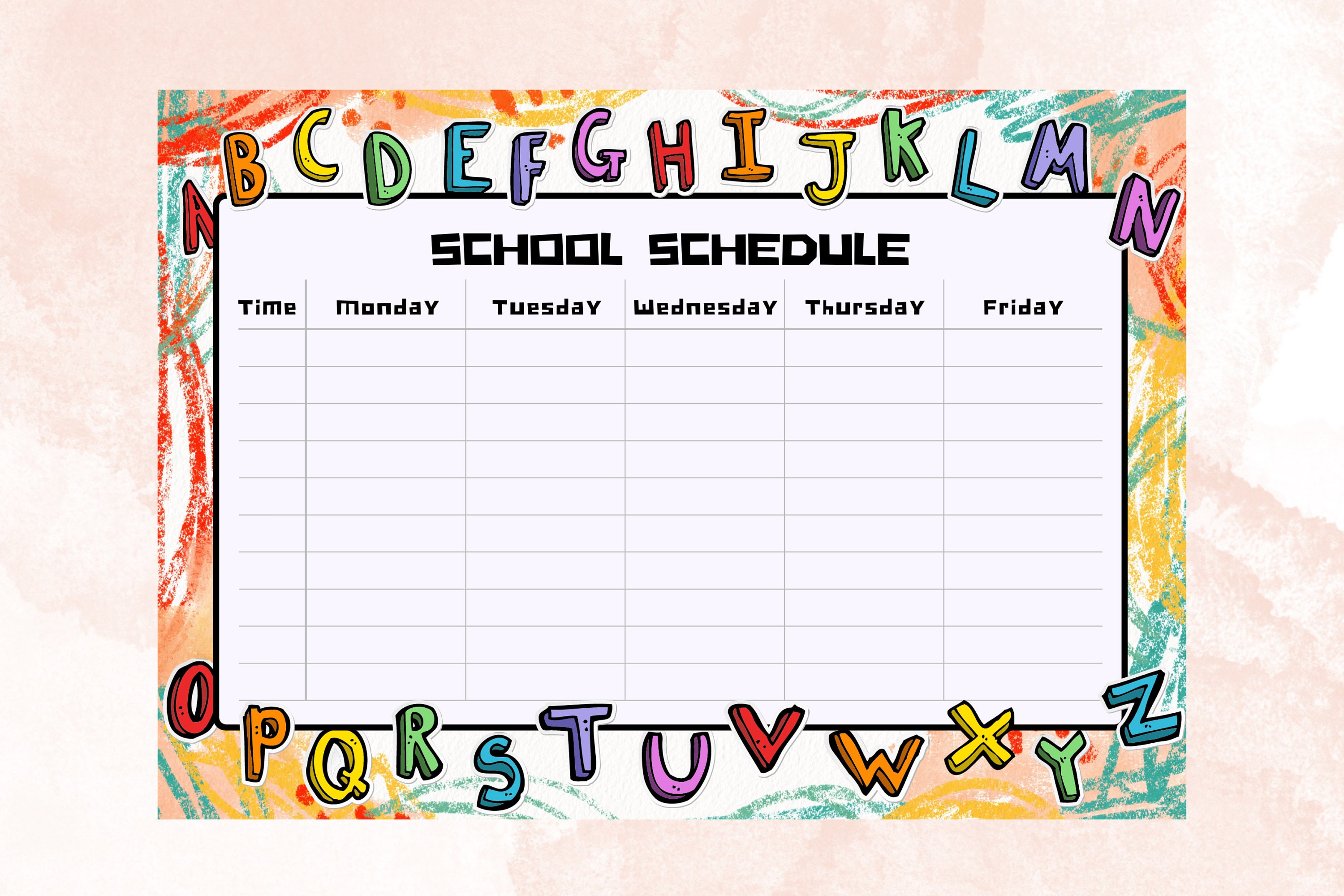 School Schedule Printable | Student Planner | Back to School Weekly ...