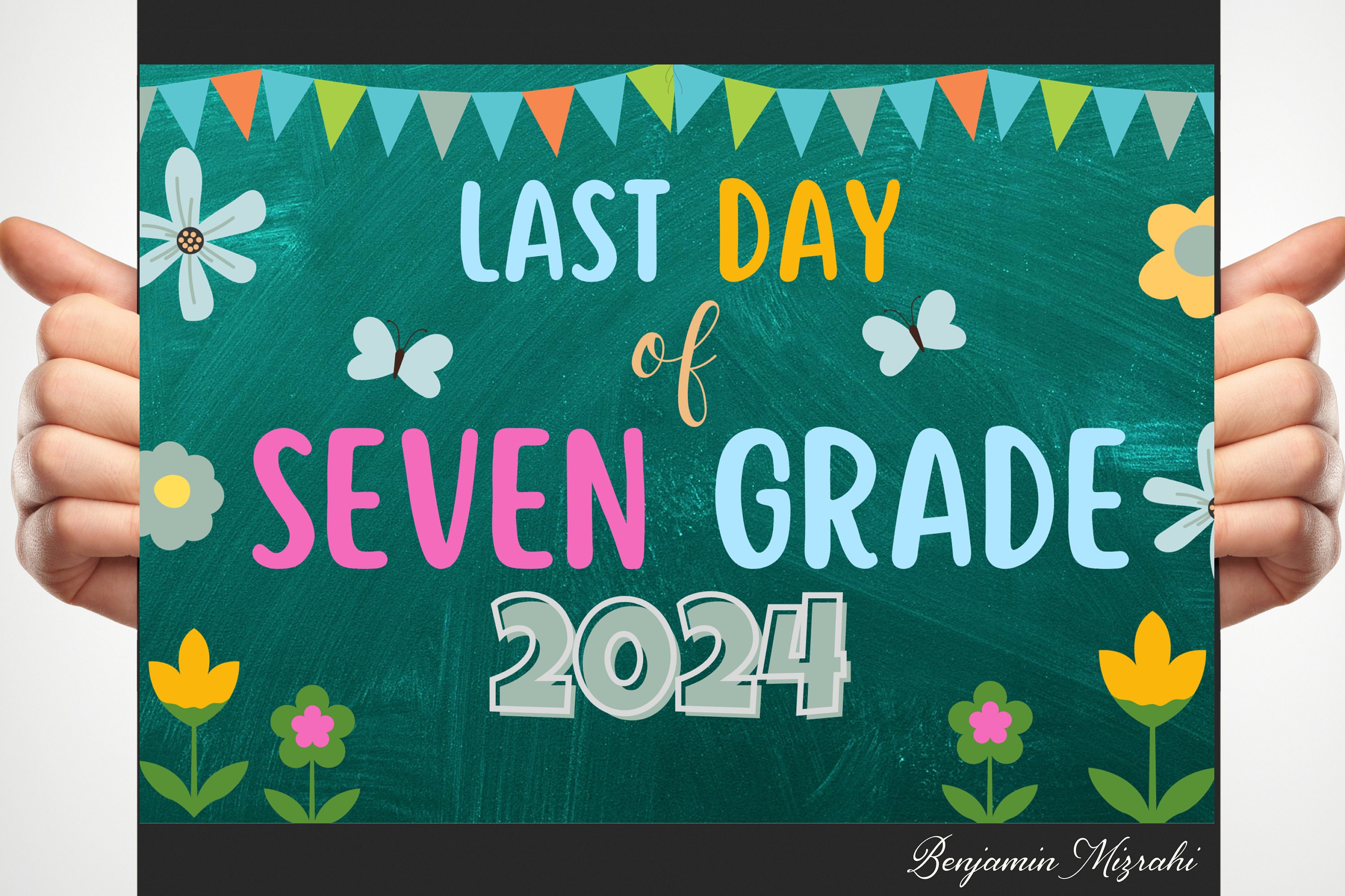 EDITABLE Last Day of School Photo Prop Last Day of School Chalkboard ...