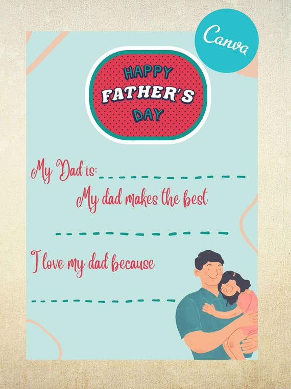 Happy Fathers Day Digital Printable Instant Download - Etsy