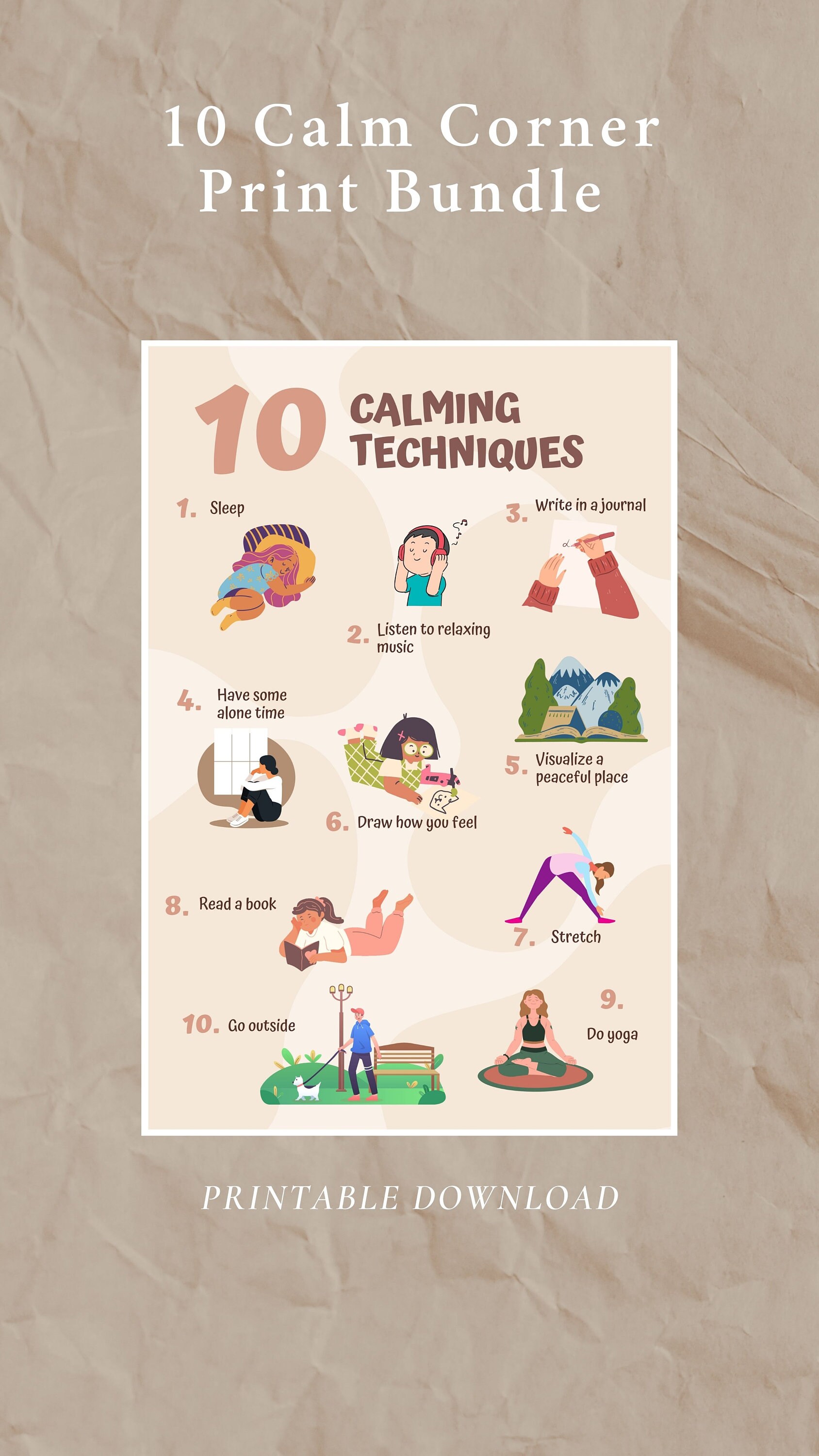 10 Calming Techniques - Calm Down Corner Posters Print Educational Wall ...
