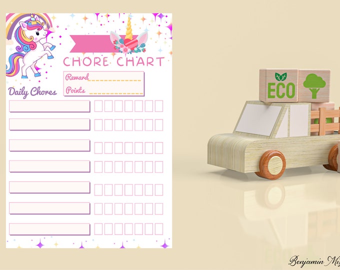 Daily Chore Chart With Rewards and Points Responsibility Poster ...