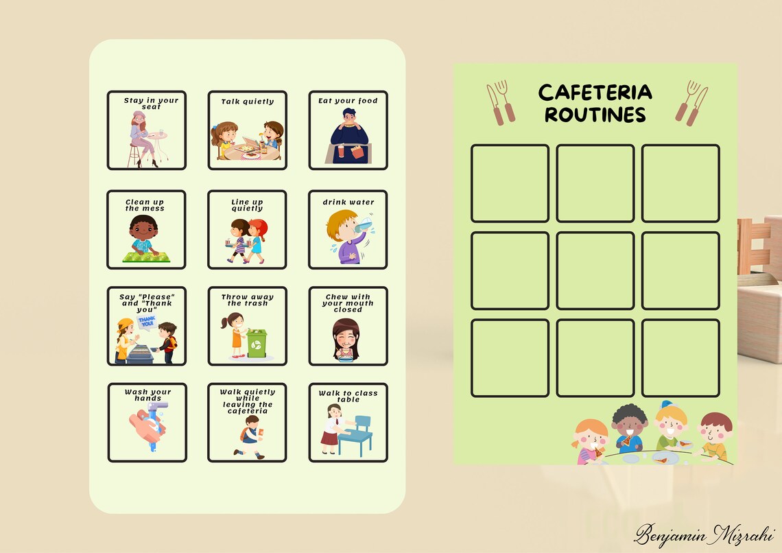 Cafeteria Routine Cards | Visual Schedule, Chore Chart (digital ...