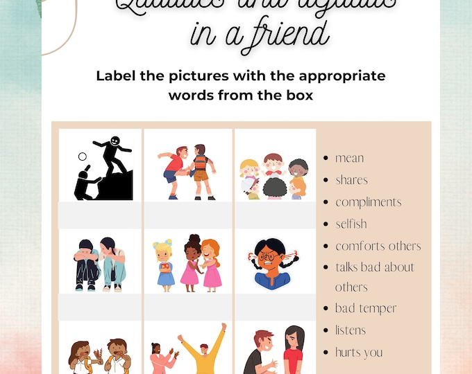 Good Vs Bad Friends Poster - PRINTABLE Social Emotional Learning Skills ...