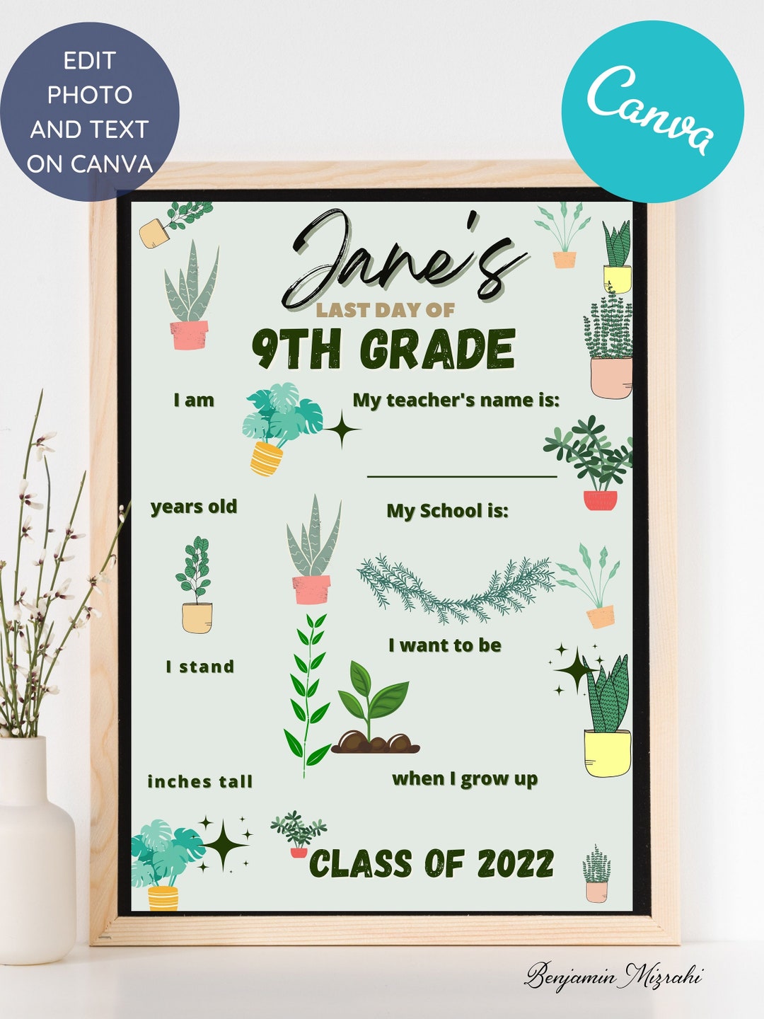 Editable 9th Grade First/last Day of School Sign (digital Download) - Etsy