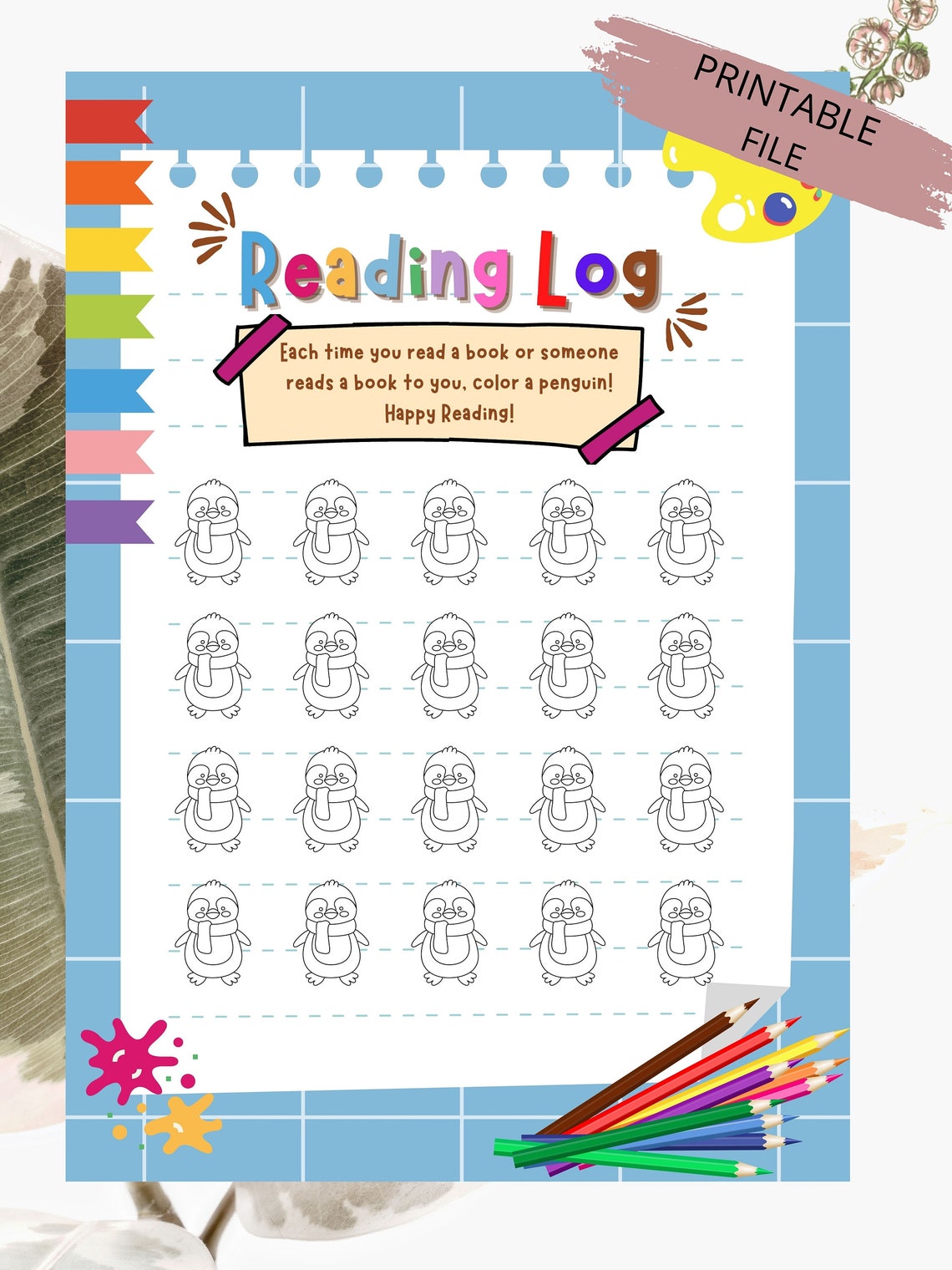 Kids Reading Log Printable Kid Journal Learning Incentive - Etsy