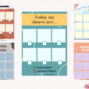Behavior Chore Chart Cards for Kids | Editable Kids Daily Routine Cards ...
