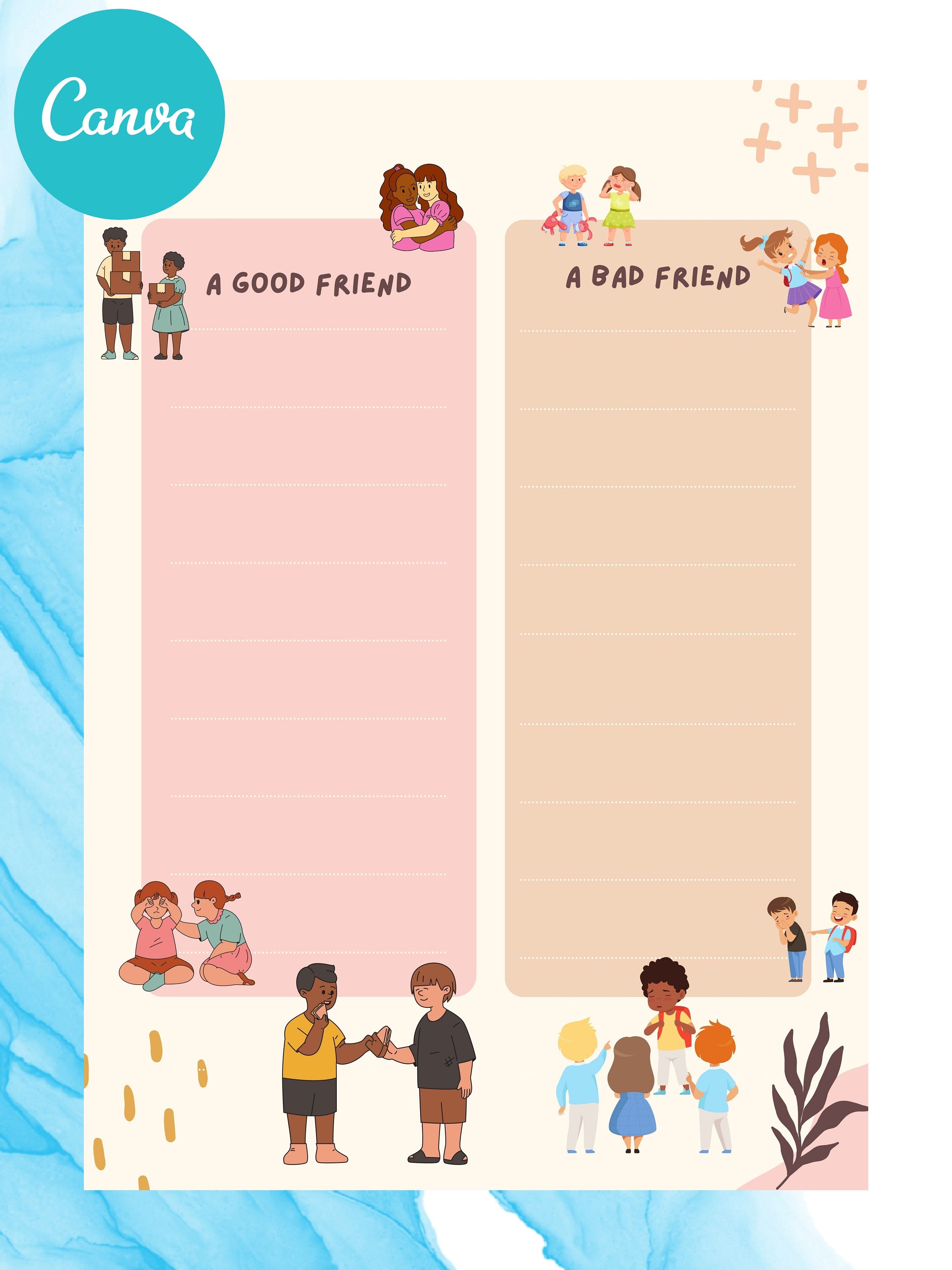 Good Vs Bad Friend Poster – Social Emotional Learning (printable) - Etsy