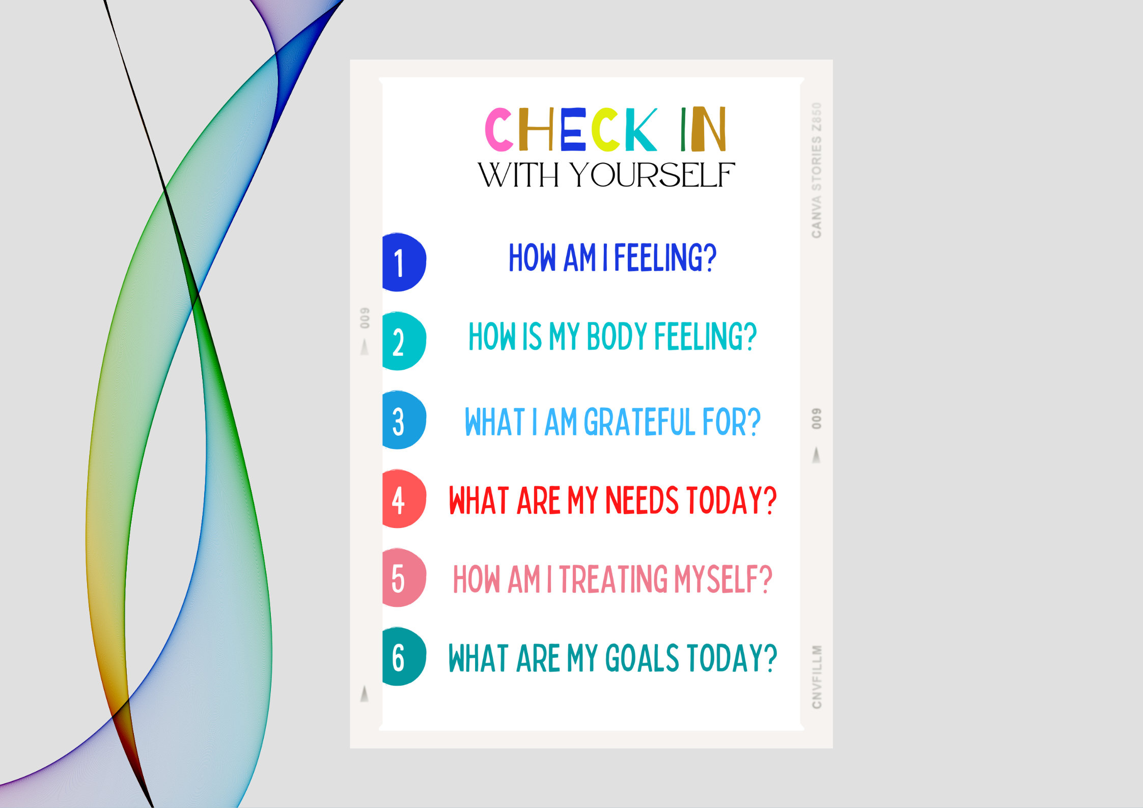 Daily Check-in Poster Check-in With Yourself Poster Self Care Daily ...