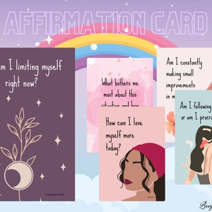 Positive Affirmation Cards, Printable Quotes, Editable Canva Template ...