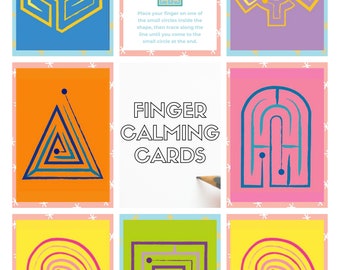 Finger Tracing Calming Cards, Mindfulness Printable Flash Card, Calm ...