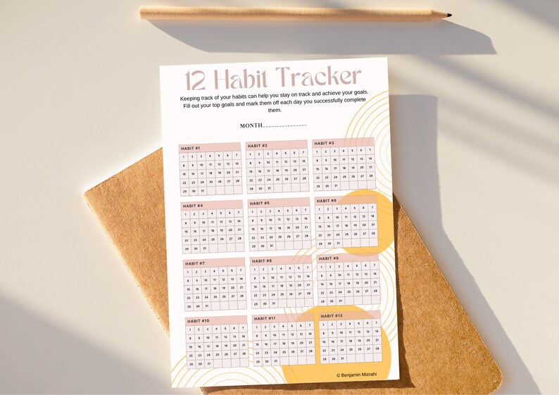 12 Habit Tracker Printable | Goal Planner | Mindfulness Exercises ...