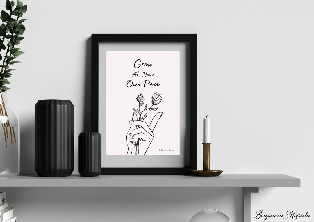 Grow at Your Own Pace Print - Mental Health Art, Therapy Decor (digital ...
