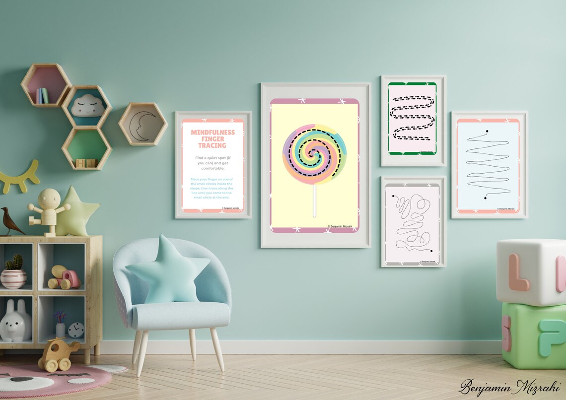 Mindfulness Finger Tracing Calming Printable Cards Calm Down Corner ...