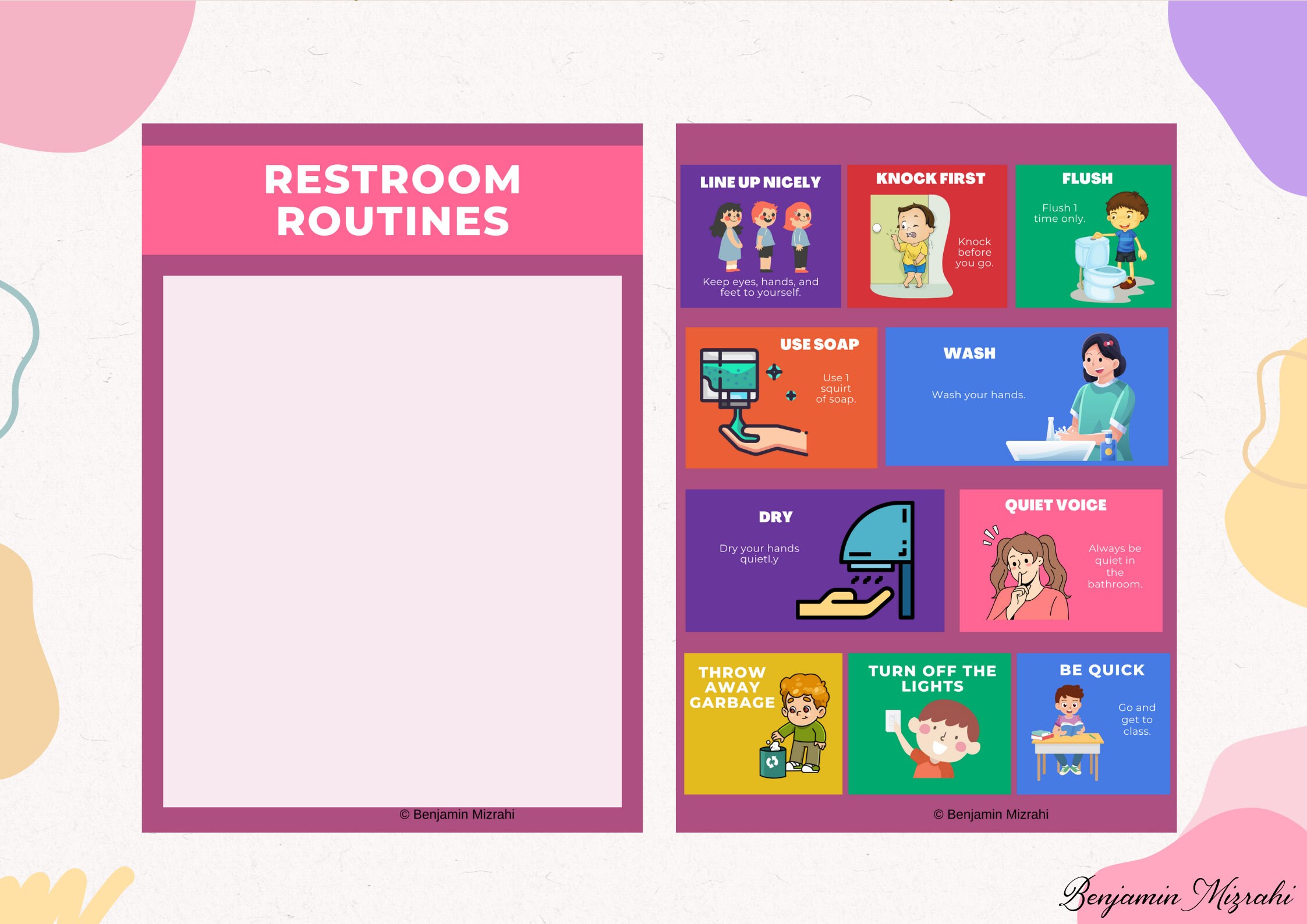 Restroom Routine Cards I Visual Schedule Cards| Toddler Preschooi ...