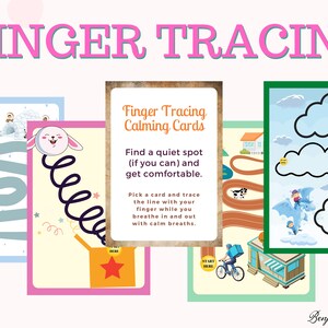 Finger Tracing Calming Printable Cards, Mindfulness, Calm Down Corner ...