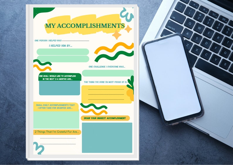 My Accomplishment Journal, Self-esteem Journal, Growth Mindset, Therapy ...