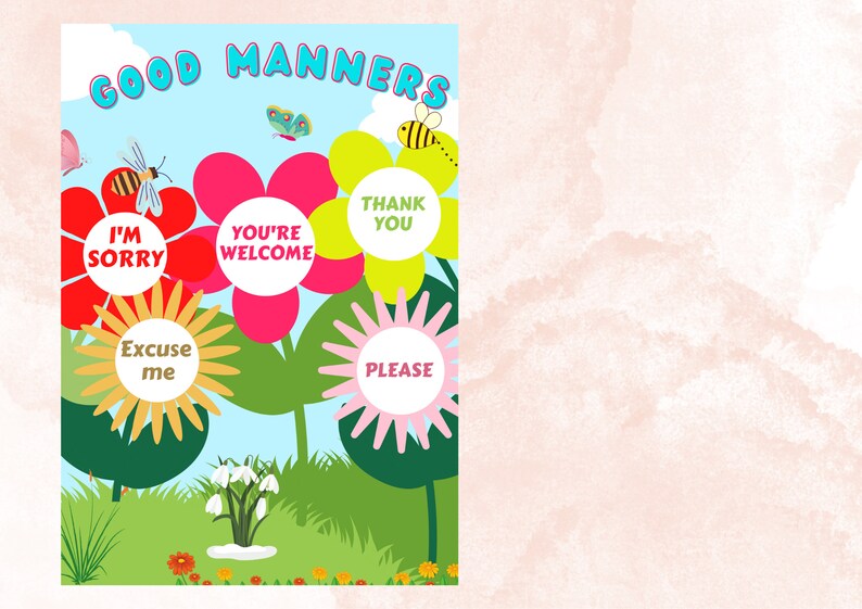 Kids Colorful Good Manners Poster Good Behavior Poster Printable ...