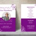 Editable Purple Funeral Program Template | Funeral Memorial ...