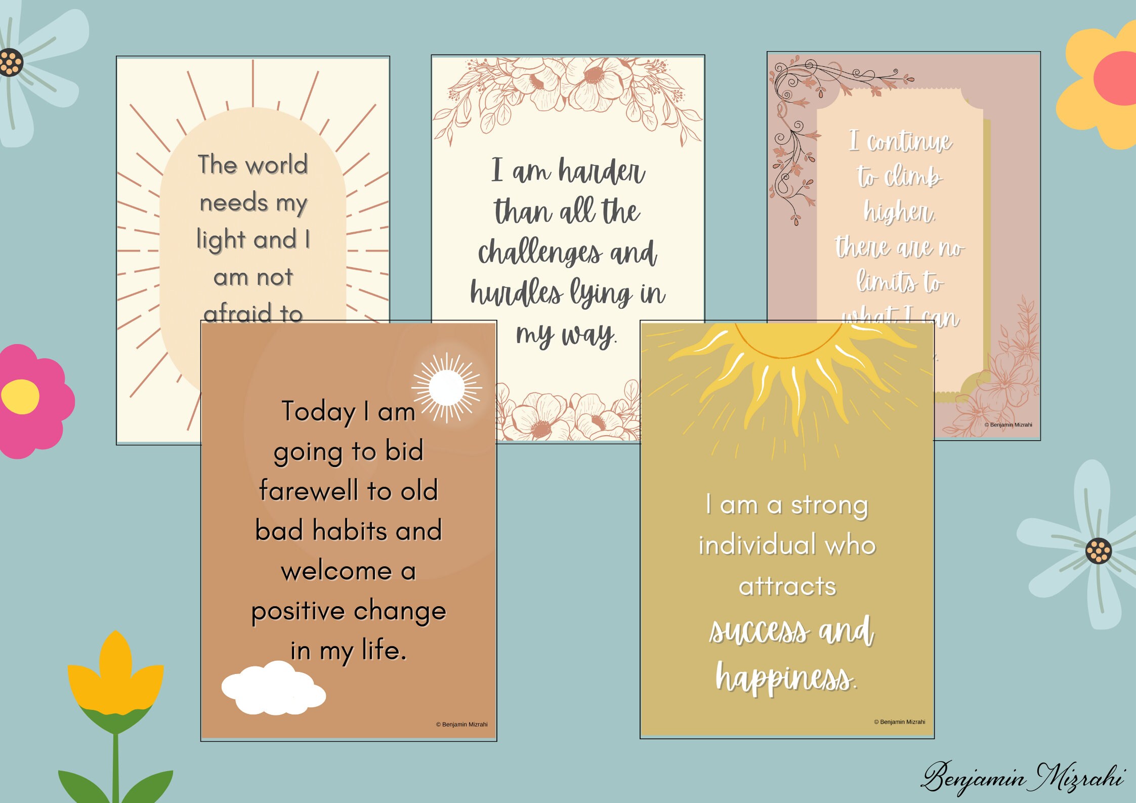 Printable Motivational Affirmation Cards, Mental Health Affirmation ...
