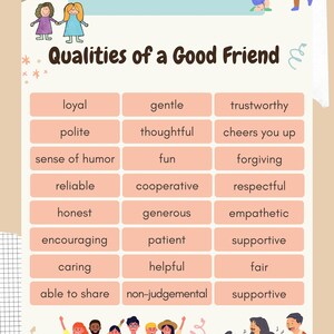 Good Vs Bad Friends Poster - PRINTABLE Emotional Learning Social Skills ...