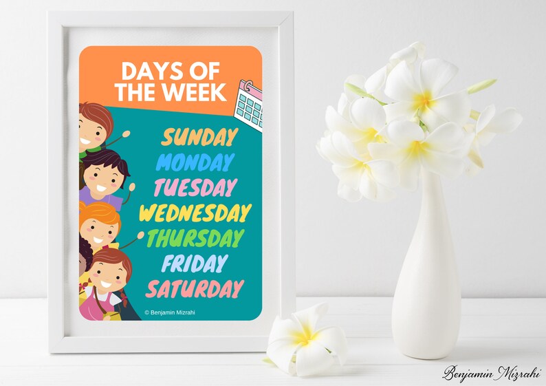 Days of the Week Printable Poster Learning the Seven Days of the Week ...