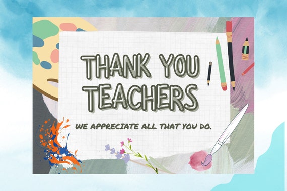 Digital Teacher Appreciation Personalized Thank You Sign - Etsy