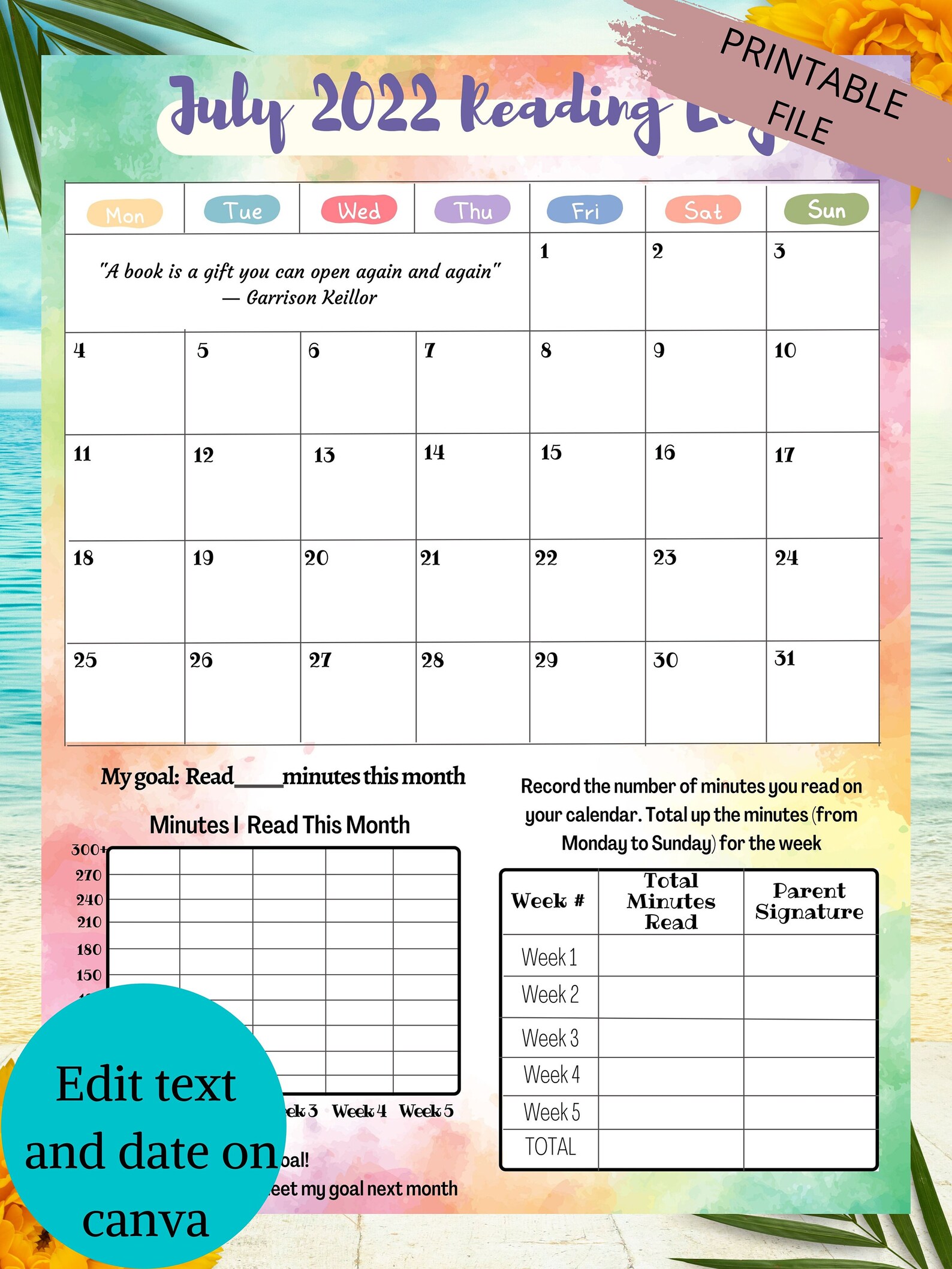 Kids Reading Log Printable Kid Journal Learning Incentive - Etsy