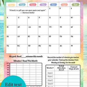 Kids Reading Log, Printable Kid Journal, Learning Incentive, Instant ...