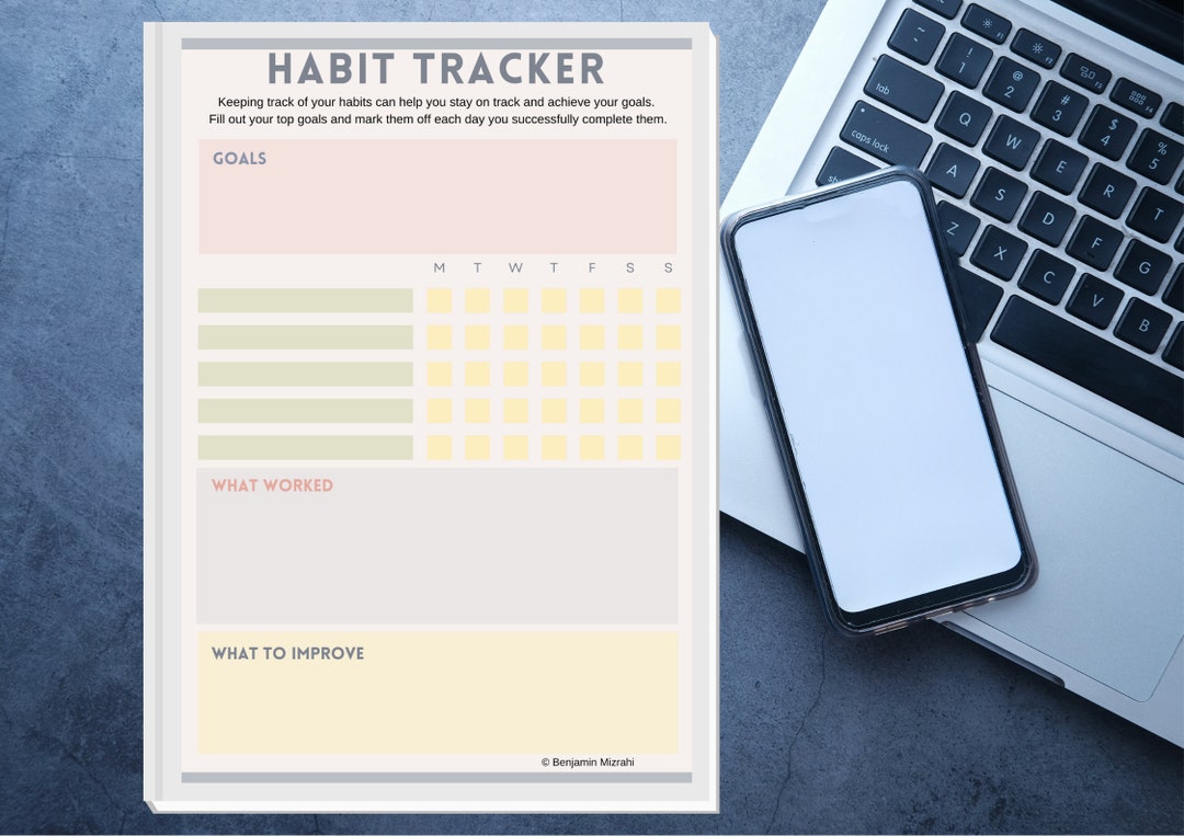 Minimalist Daily Habit Tracker Printable | Goal Planner | Simple Tasks ...
