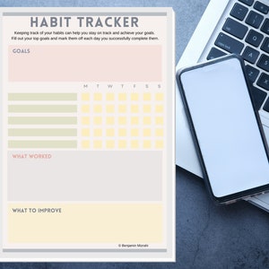 Minimalist Daily Habit Tracker Printable | Goal Planner | Simple Tasks ...