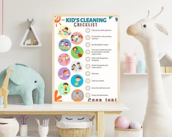 Kid's Cleaning Checklist Printable Cleaning Checklist Kids Cleaning ...