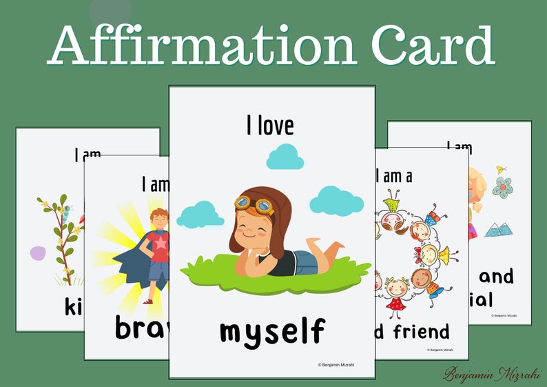 10 Affirmation Cards for Children Strengthen Beliefs, Self-confidence ...