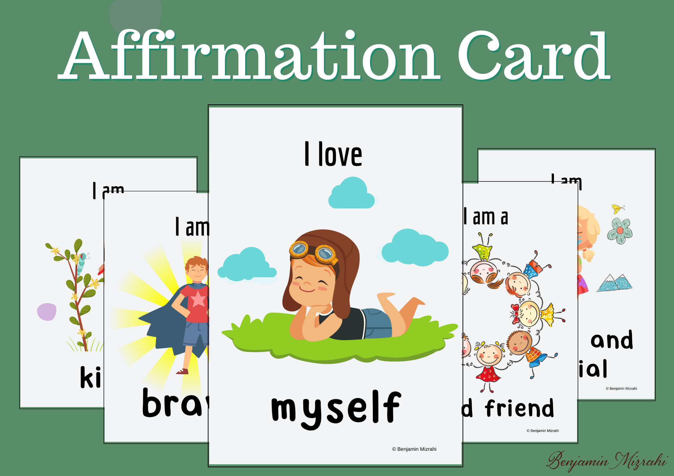 10 Affirmation Cards for Children - Strengthen Beliefs, Self-confidence ...