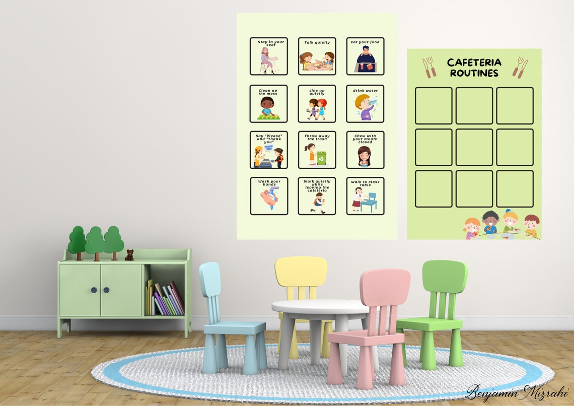 Cafeteria Routine Cards | Visual Schedule, Chore Chart (digital ...